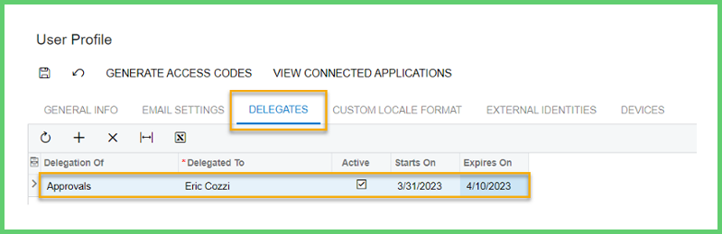 Acumatica Approval Delegation Contego Group